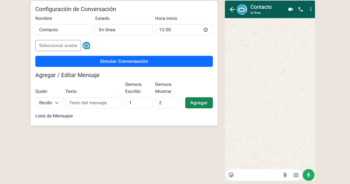 Whatsim - Simulador de Chat WhatsApp Realista Online